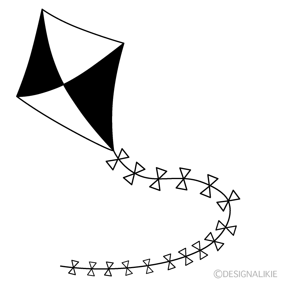 Kite Black And White Free PNG Image Illustoon